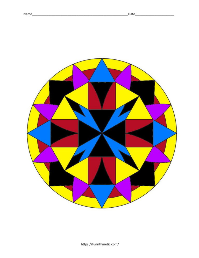 Geometry Skills Color By Number Bundle 2: 10 More Skills | Funrithmetic