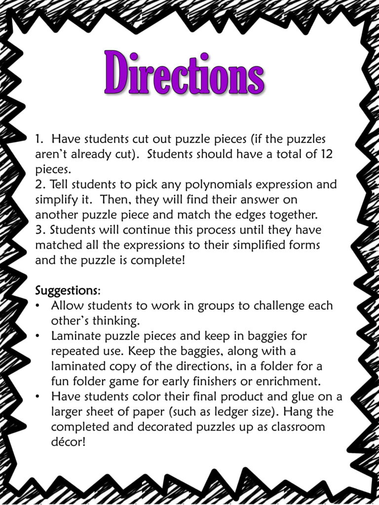 Adding Subtracting Polynomials Tarsia-2 | Funrithmetic