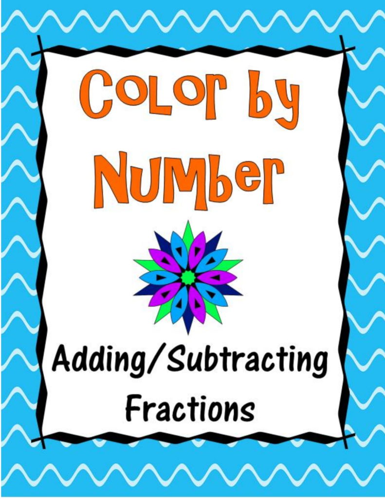 Adding and Subtracting Fractions Color by Number-1 | Funrithmetic