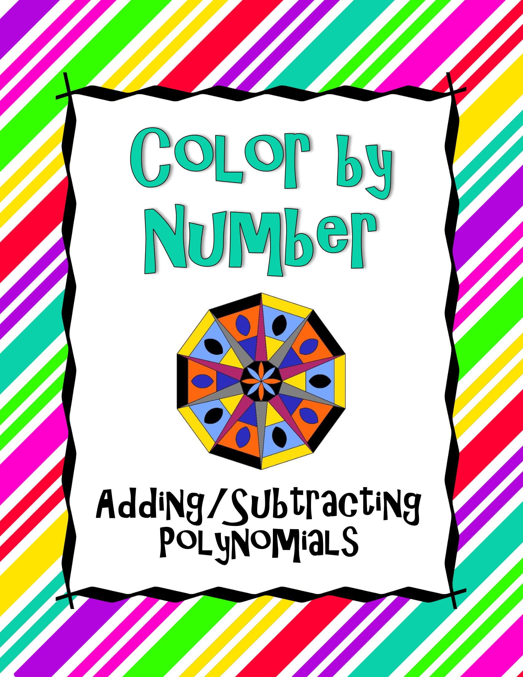 Adding And Subtracting Polynomials Color By Number 1 Funrithmetic