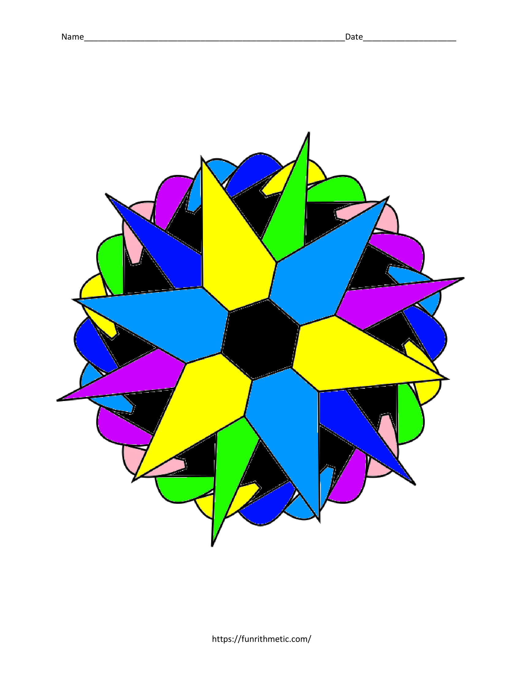 Angles in Quadrilaterals Color by Number-7 | Funrithmetic
