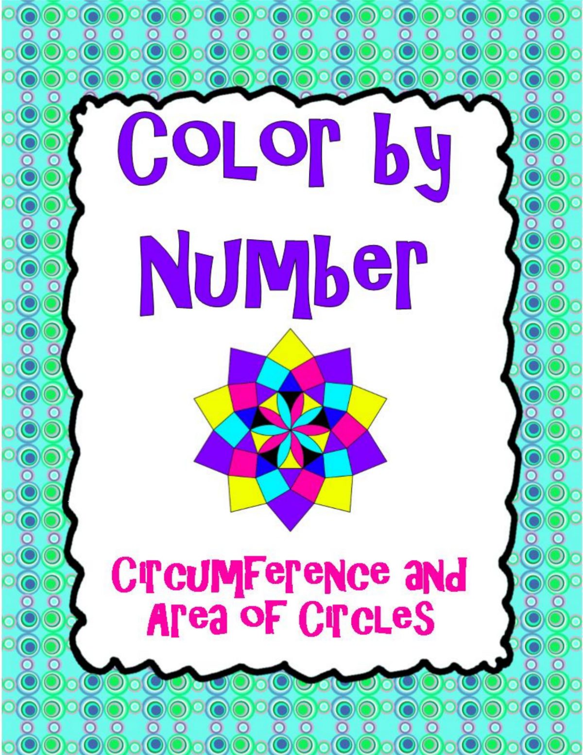 Circumference and Area of circles Color by Number-1 | Funrithmetic