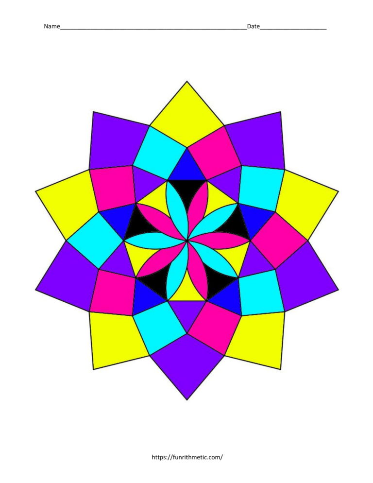 Circumference and Area of Circles Color by Number | Funrithmetic