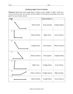 Classifying Angles Color by Number Modified-2 | Funrithmetic