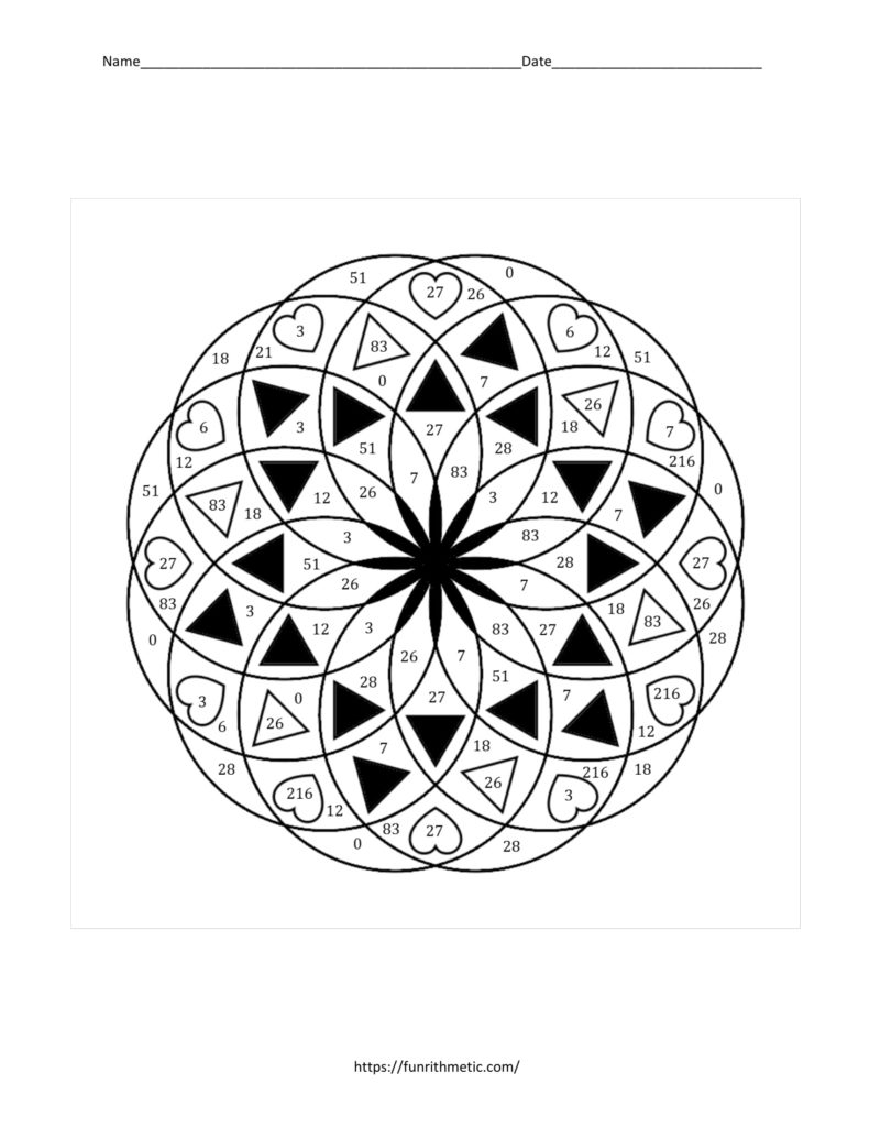 Factoring the Sum or Difference of Cubes Color by Number | Funrithmetic