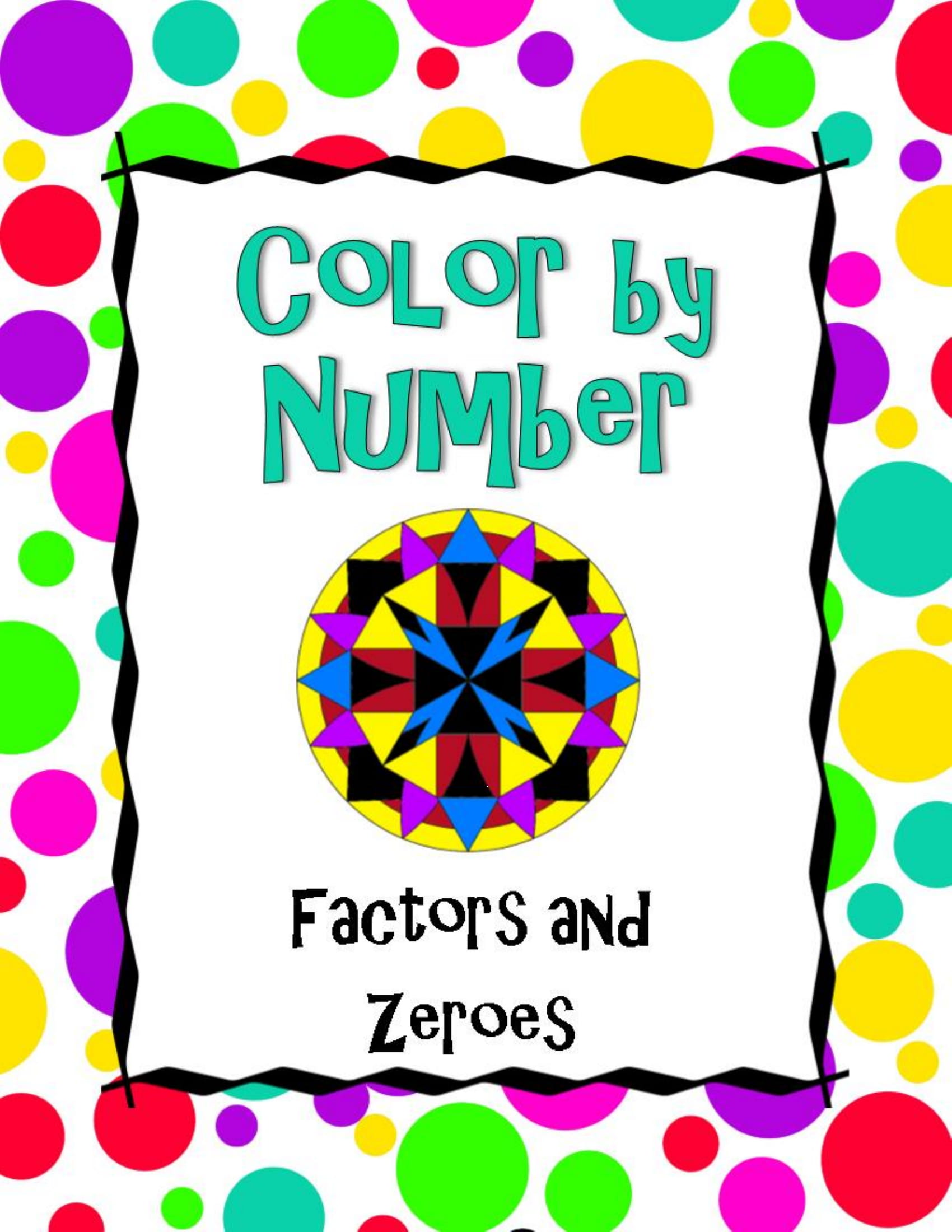 Factors and Zeroes Color by Number-1 | Funrithmetic