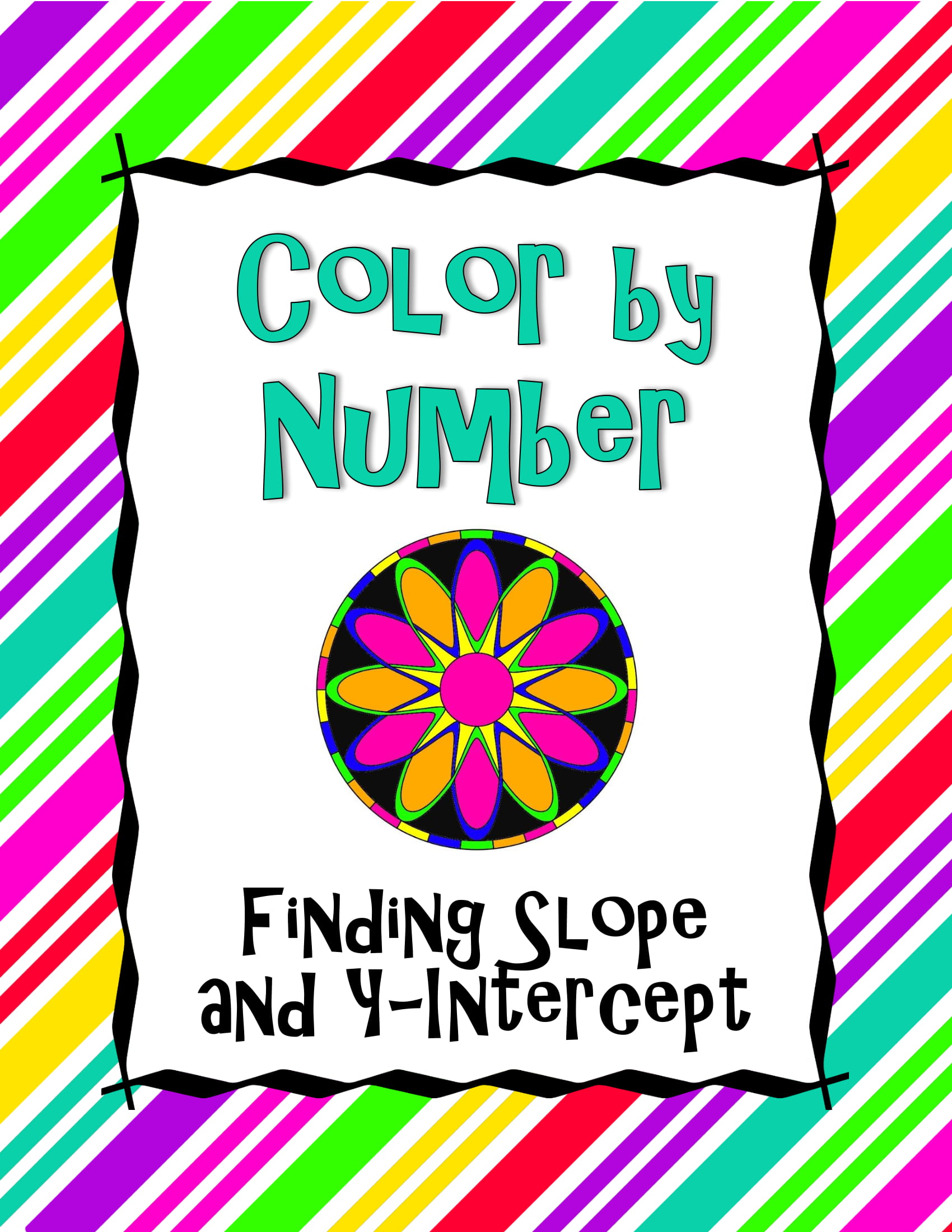 Finding slope and y-intercept color by number-1 | Funrithmetic