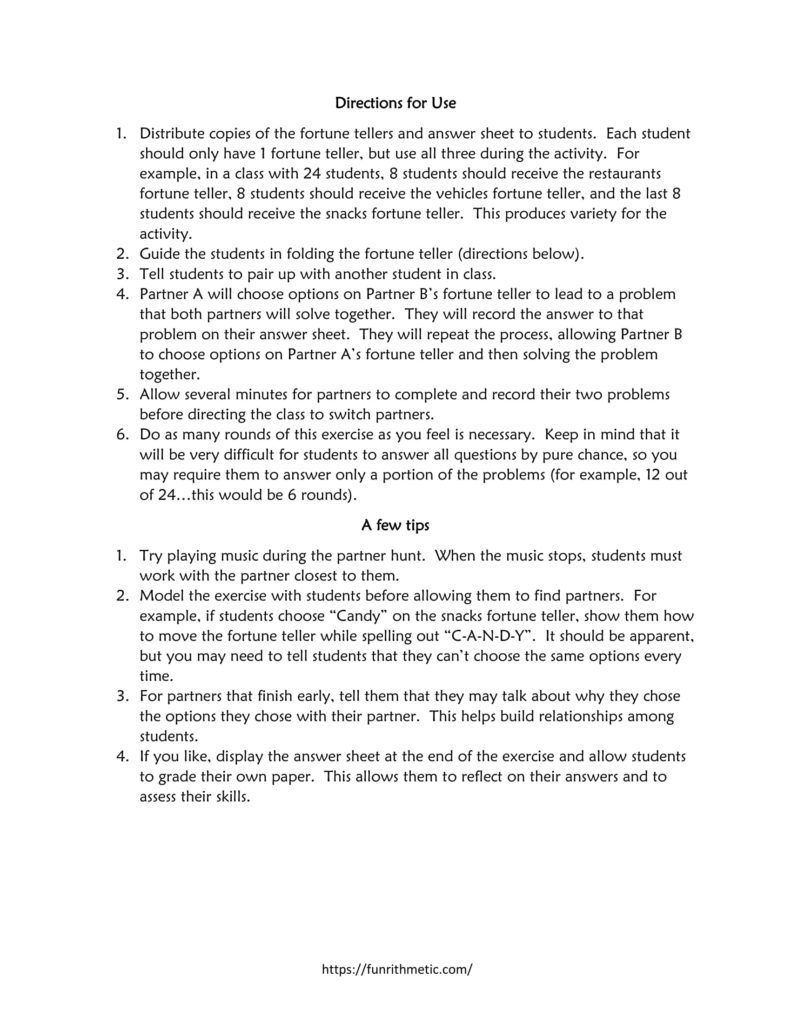 Fortune teller adding subtracting polynomials-7 | Funrithmetic