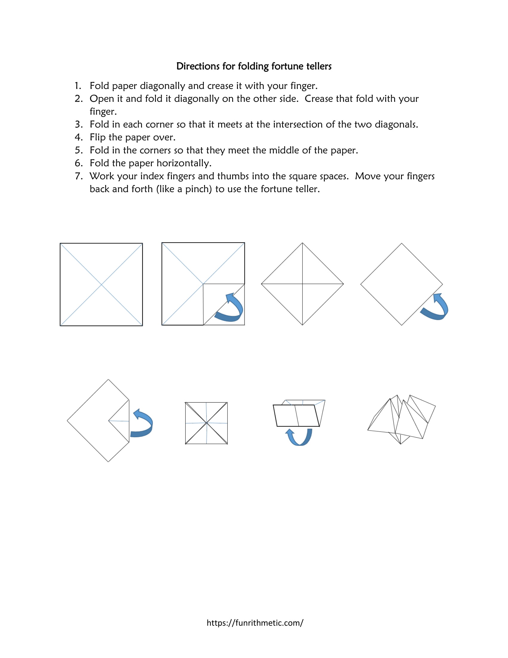 Fortune teller icebreaker activity-7 | Funrithmetic