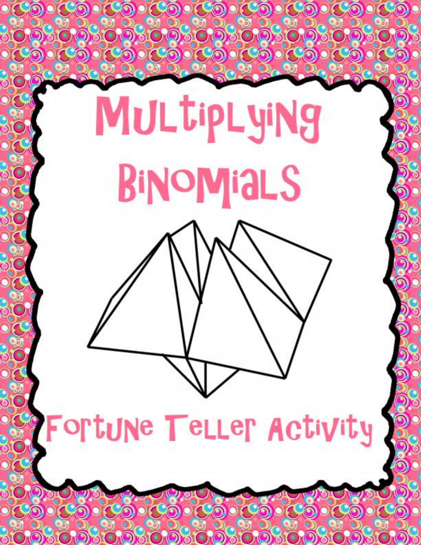 Fortune teller multiplying binomials-1 | Funrithmetic