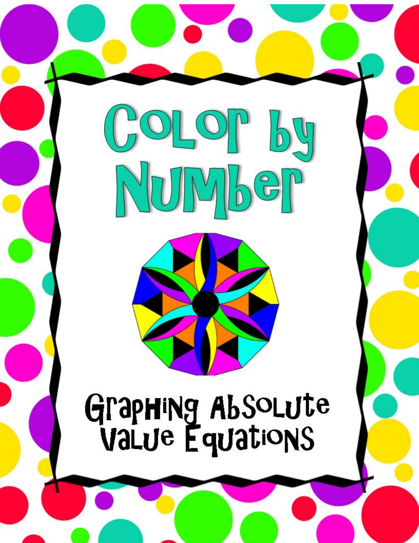 Graphing Absolute Value Equations Color by Number-1 | Funrithmetic