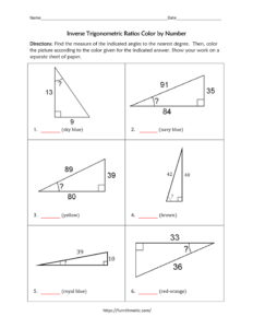 Inverse Trigonometric Ratios Color by Number | Funrithmetic