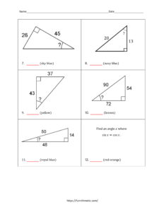 Inverse Trigonometric Ratios Color by Number | Funrithmetic