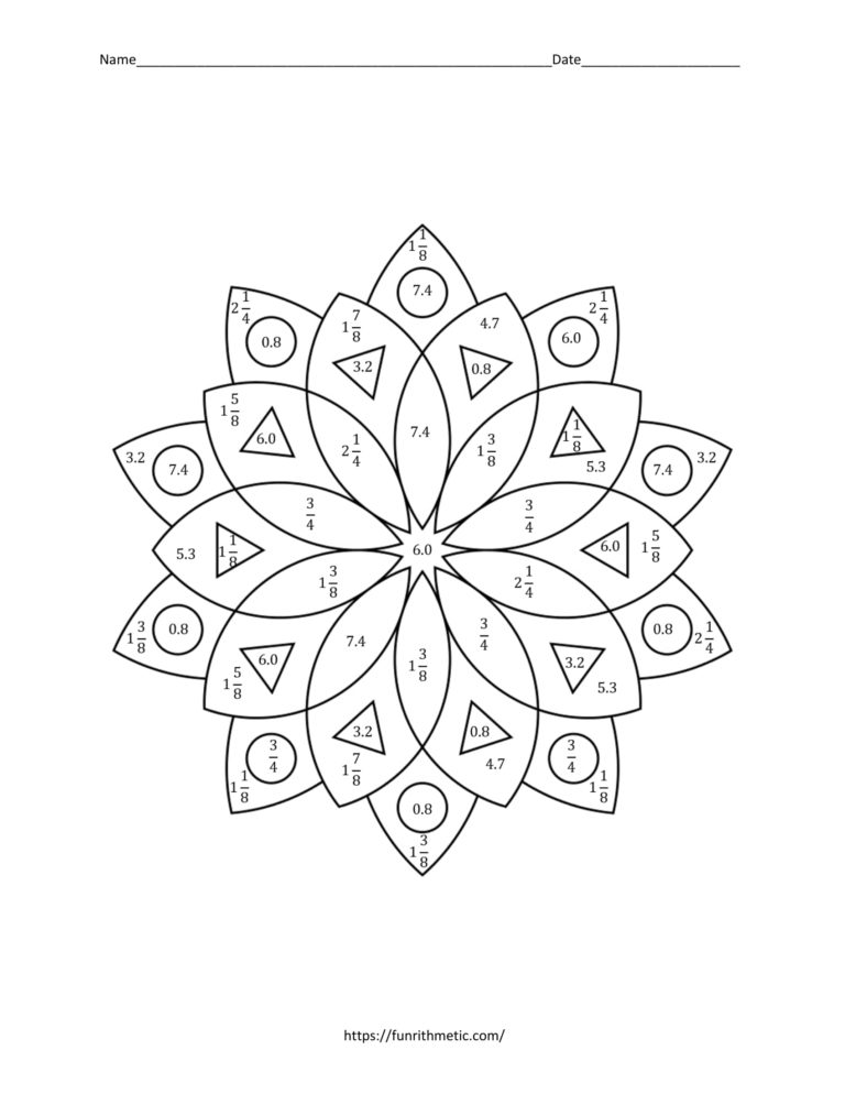 Measuring Line Segments Color by Number-3 | Funrithmetic