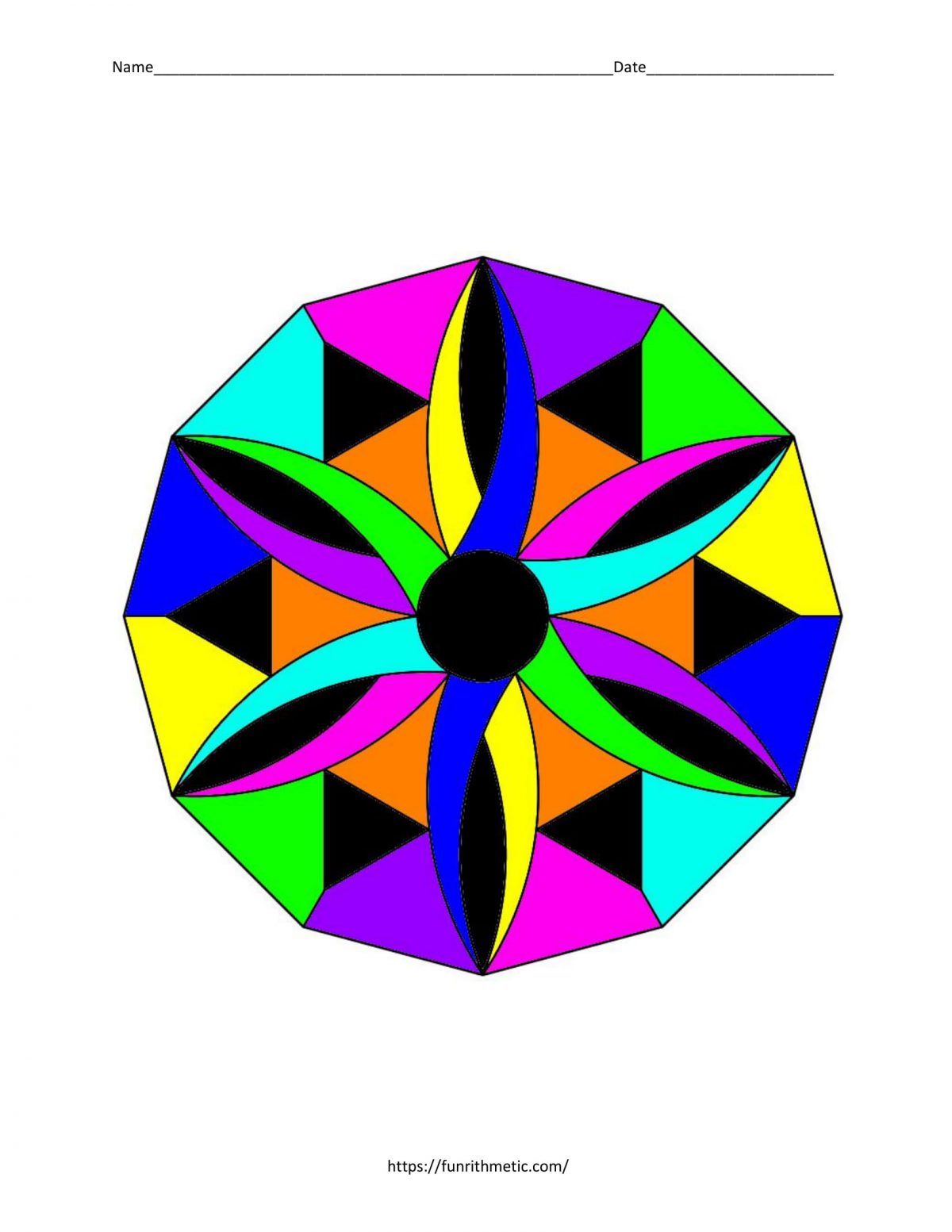 Midsegment of a Triangle Color by Number-7 | Funrithmetic