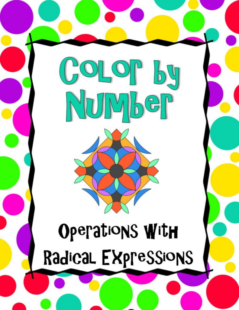 Operations with Radicals Color by Number-1 | Funrithmetic