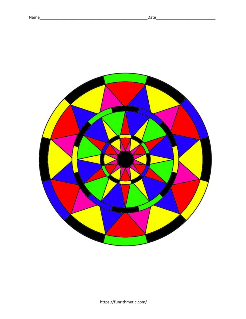 Properties of Circles Color by Number | Funrithmetic