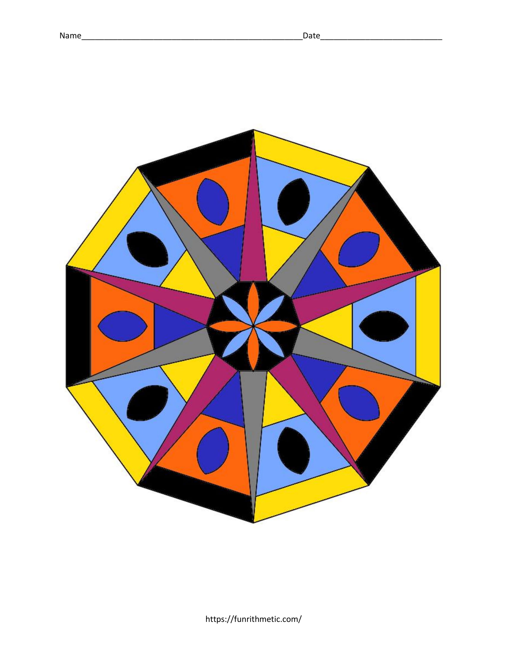 Properties of Ellipses Color by Number-5 | Funrithmetic