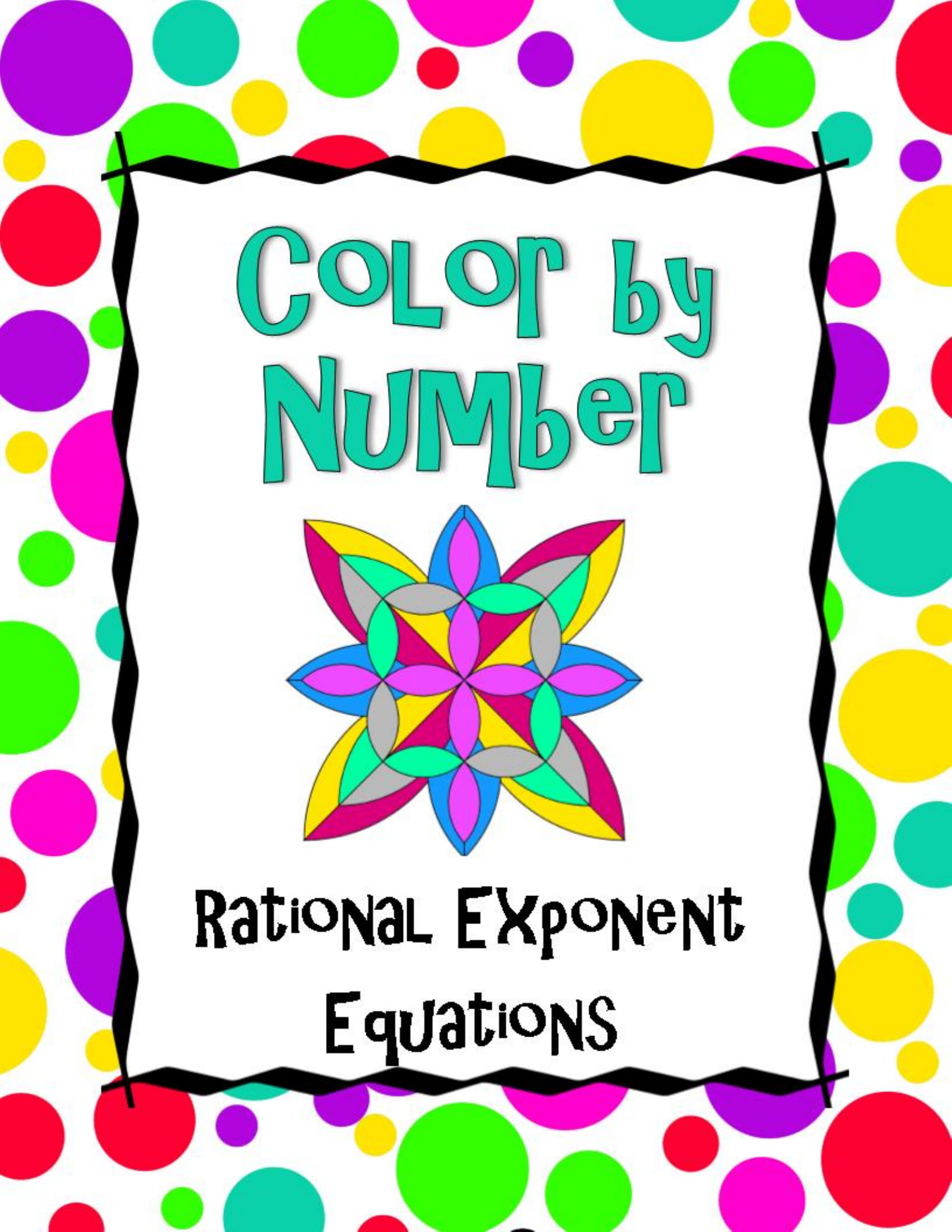 Rational Exponent Equations Color by Number-1 | Funrithmetic
