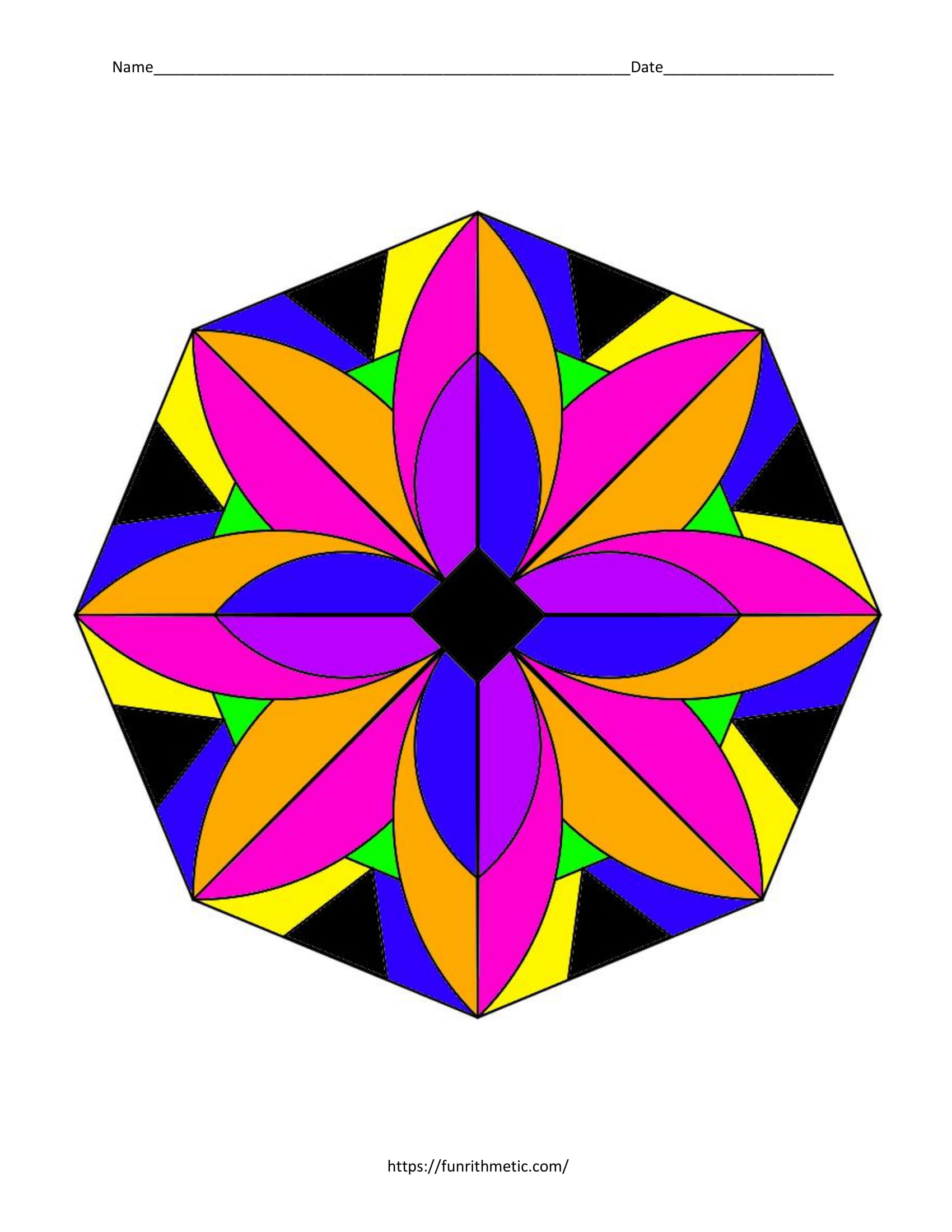 Similar Right Triangles Color by Number-7 | Funrithmetic