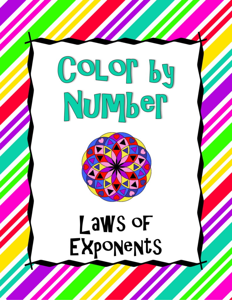 Simplifying Exponents Color by Number-1 | Funrithmetic