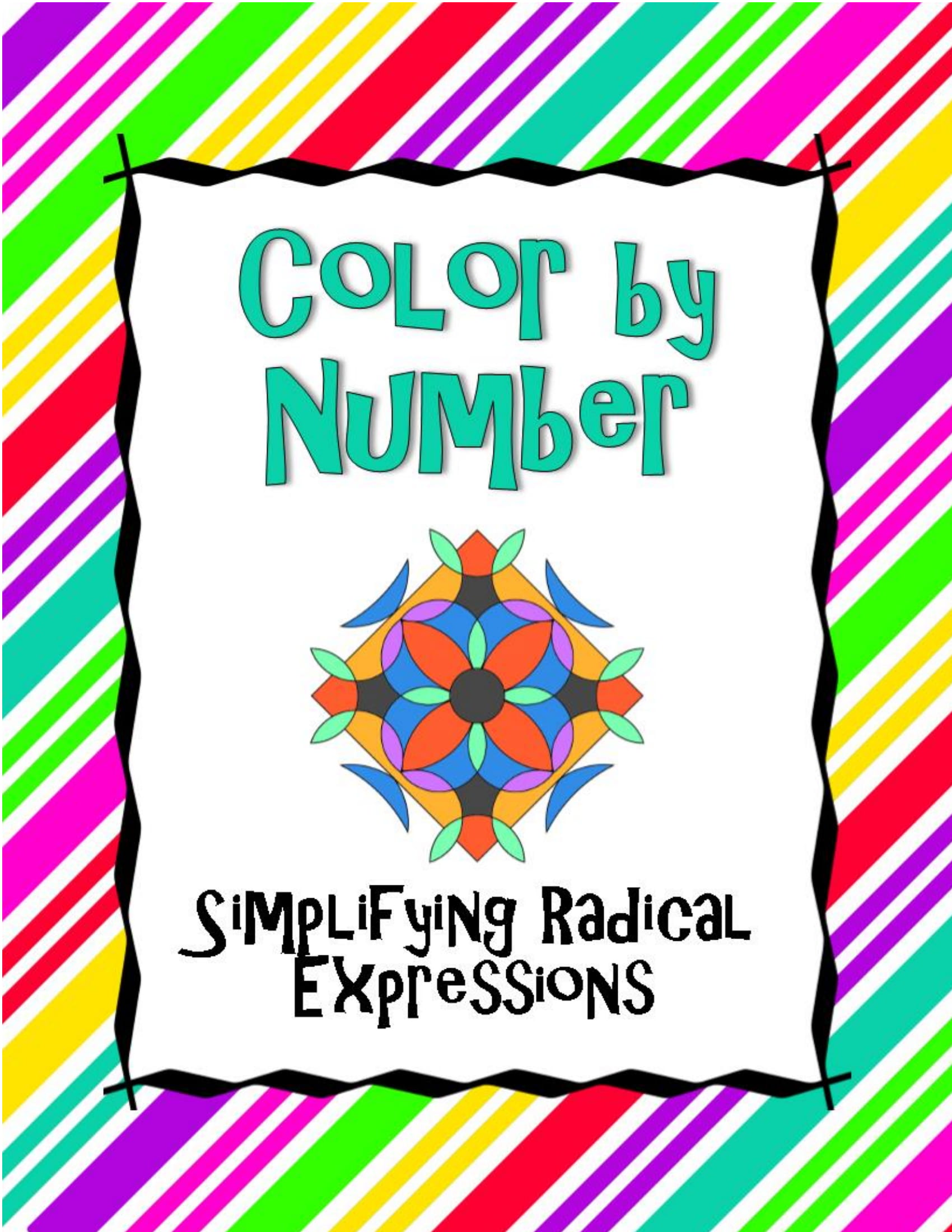 Simplifying Radical Expressions Color by Number-1 | Funrithmetic