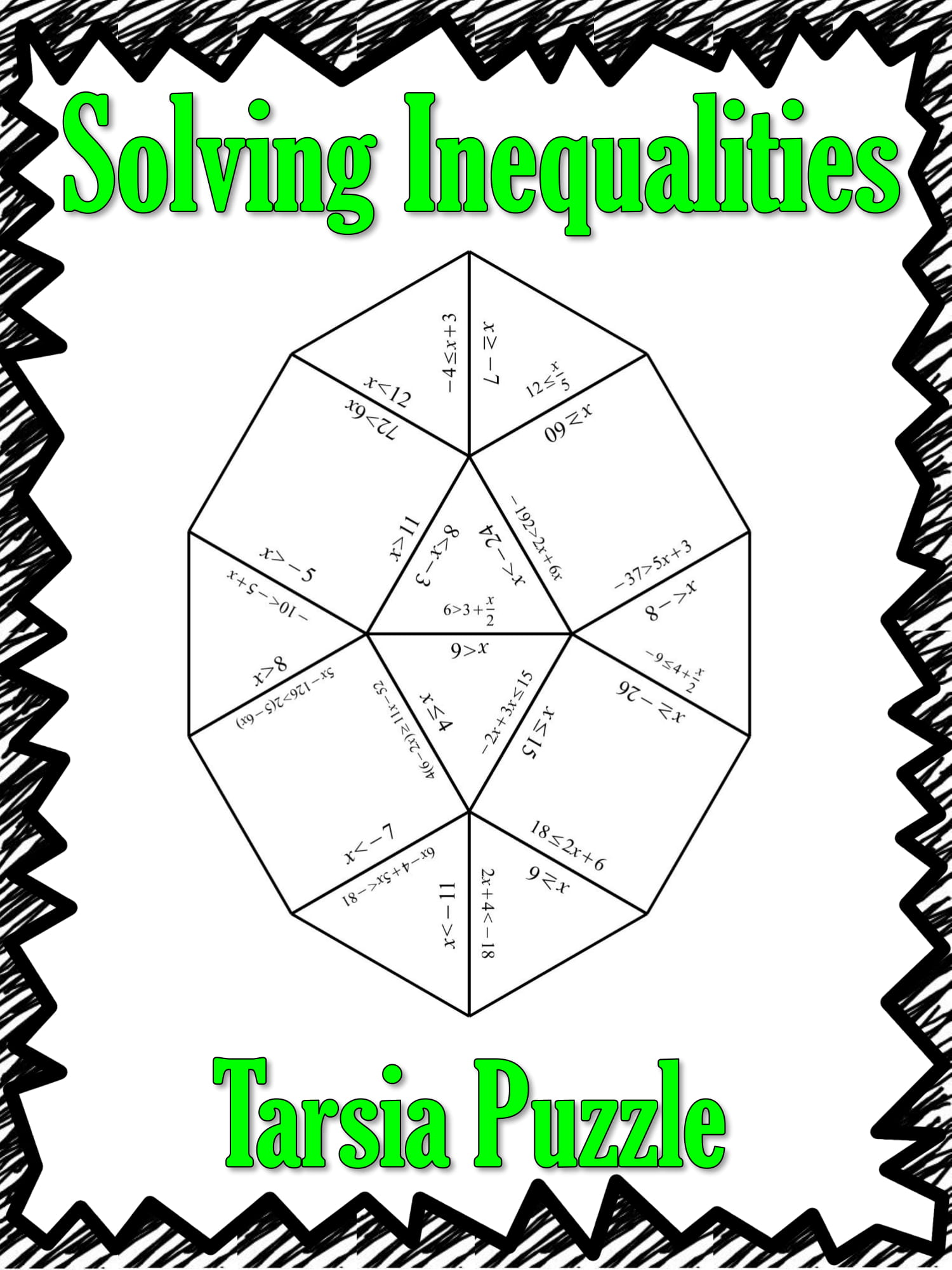 Solving Inequalities Tarsia-1 | Funrithmetic