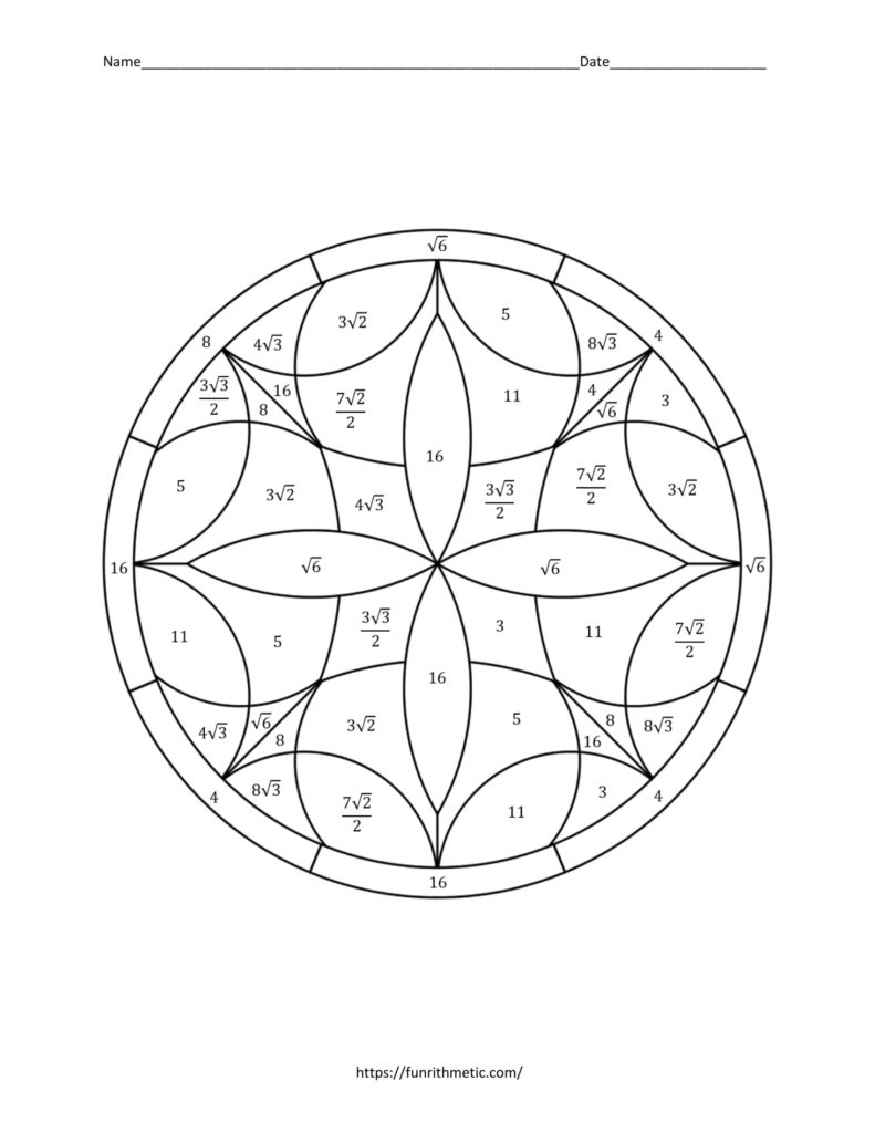 Special Right Triangles Color by Number | Funrithmetic