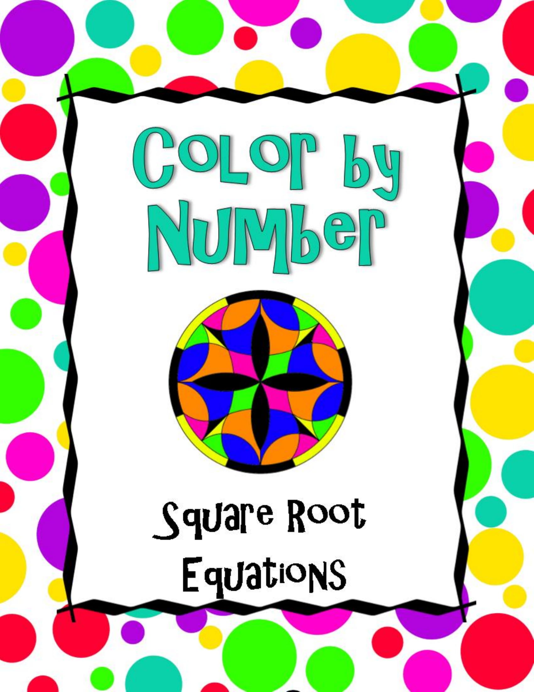 Square Root Equations Color by Number-1 | Funrithmetic