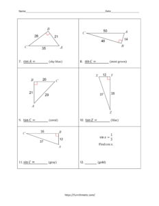 Trigonometric Ratios Color by Number | Funrithmetic