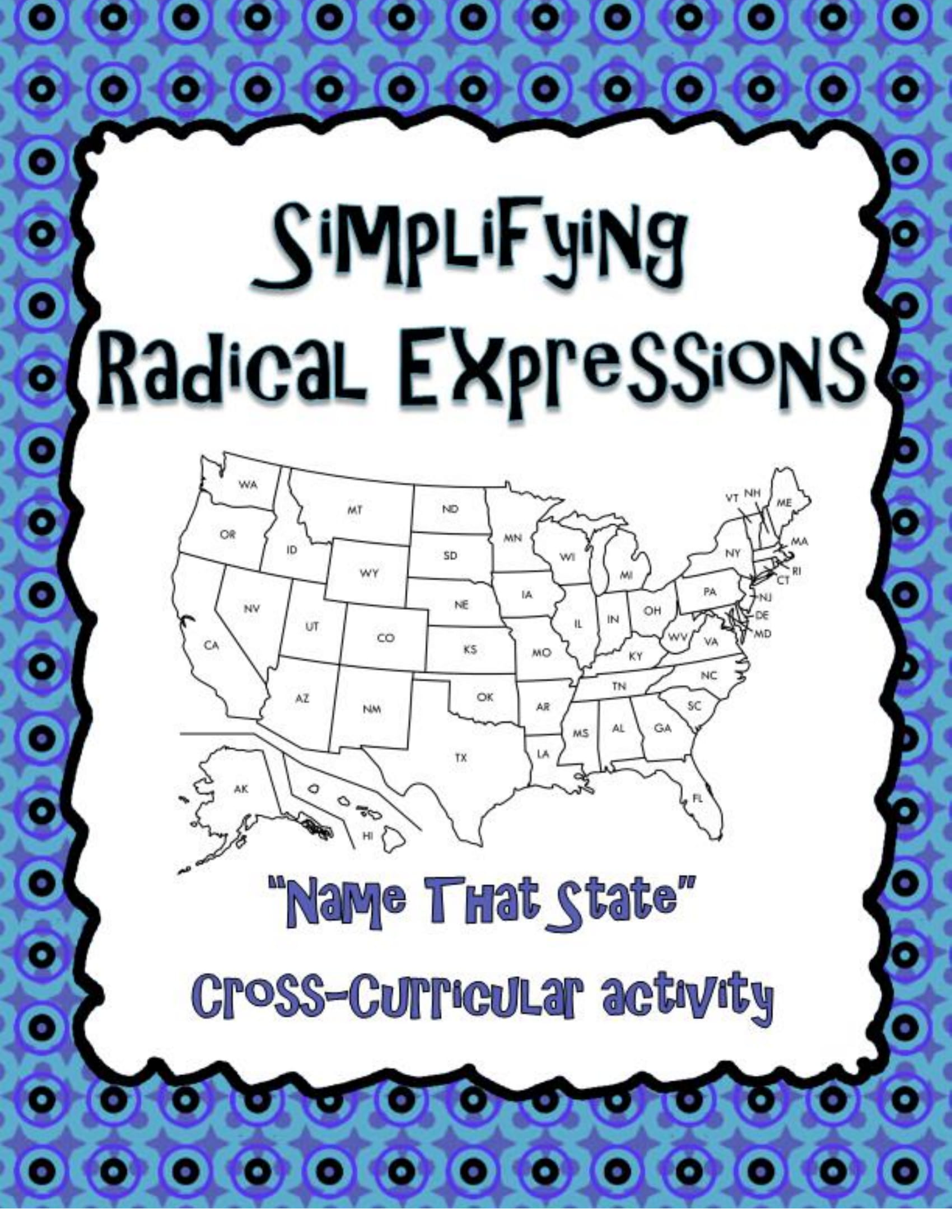 simplifying radical expressions map activity-1 | Funrithmetic