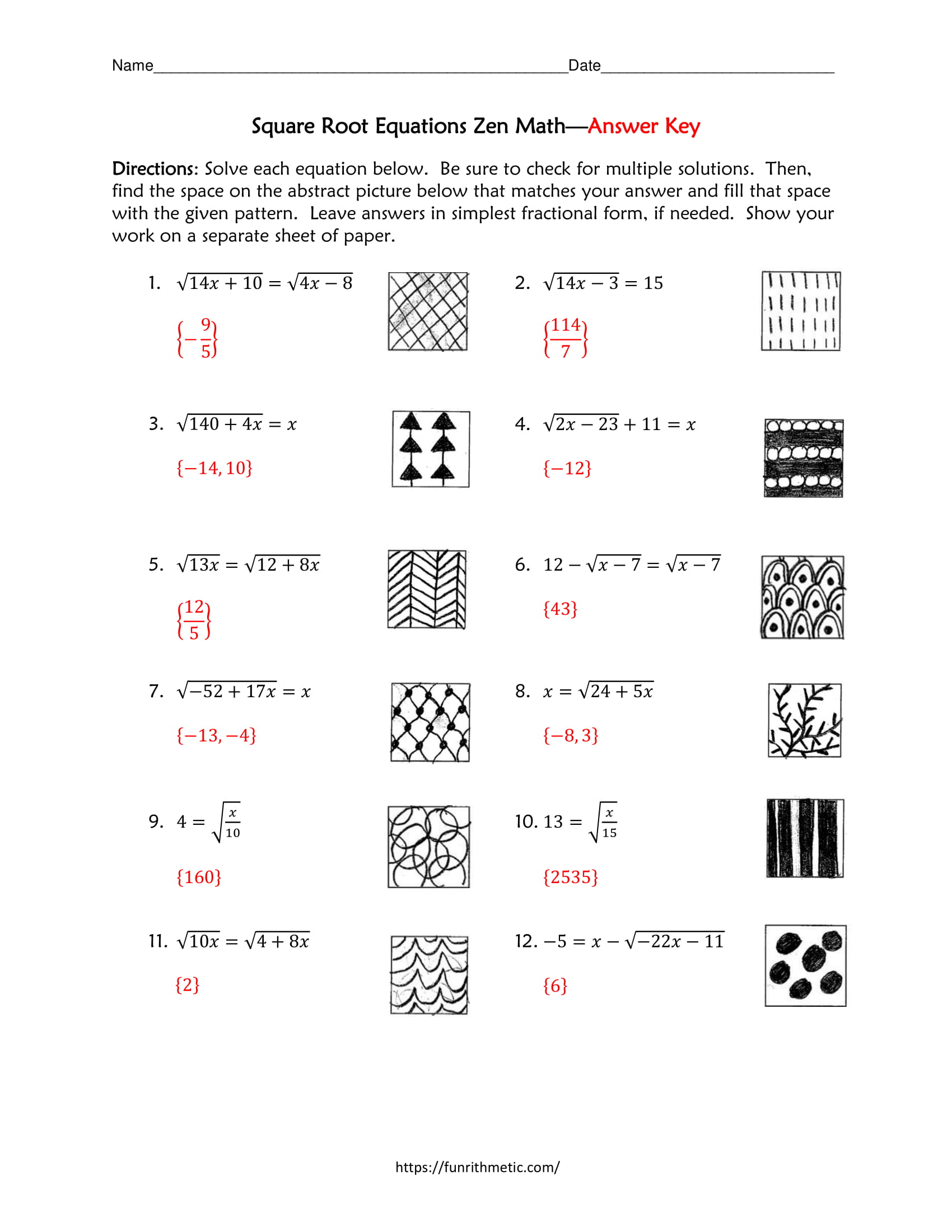 square root equations zen math-4 | Funrithmetic