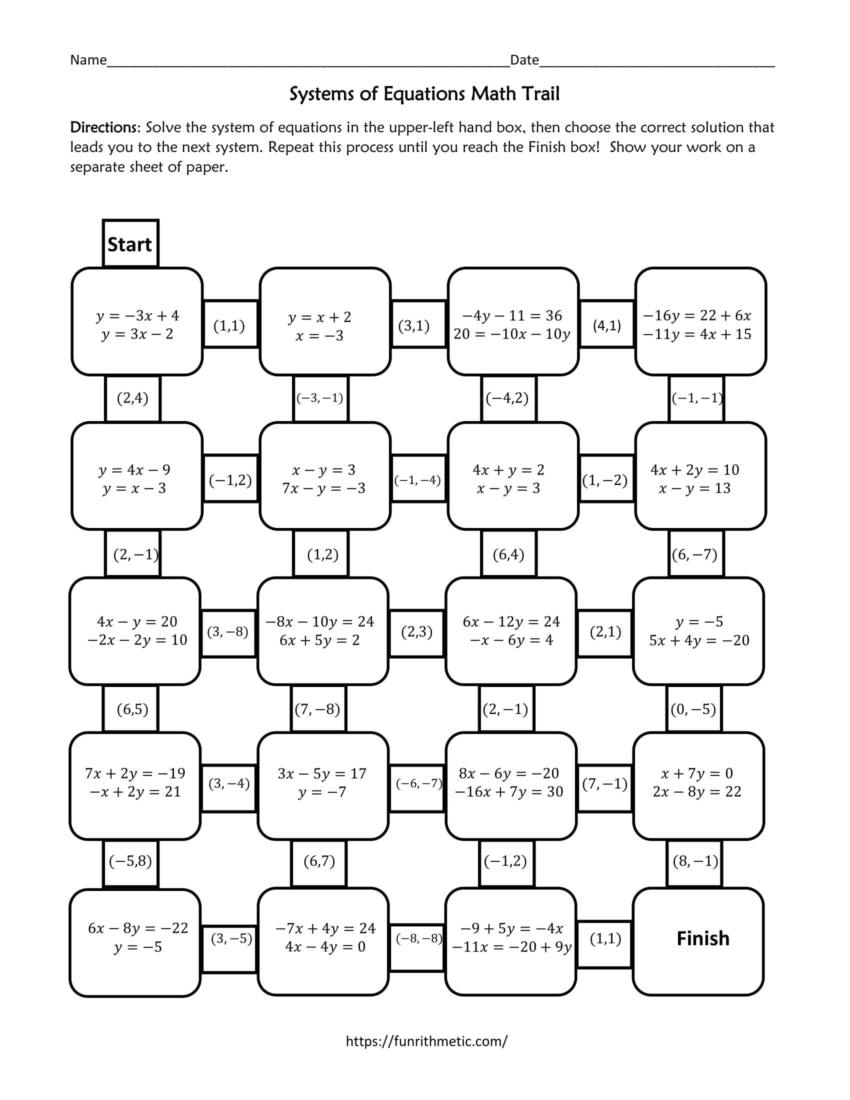 systems of equations puzzle-2 | Funrithmetic
