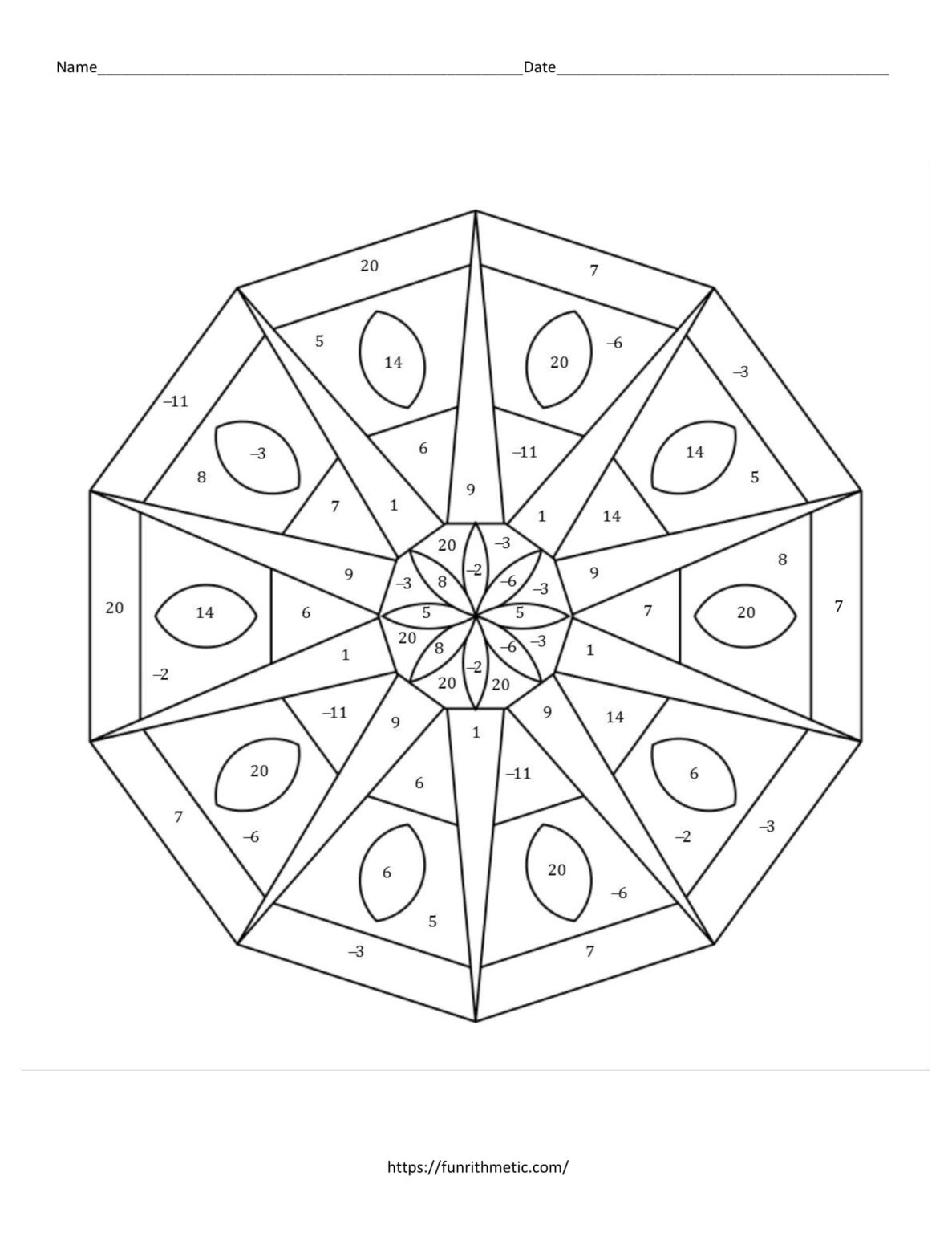 Adding and Subtracting Polynomials Color by Number | Funrithmetic