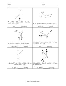 Angle Addition Postulate Color by Number | Funrithmetic