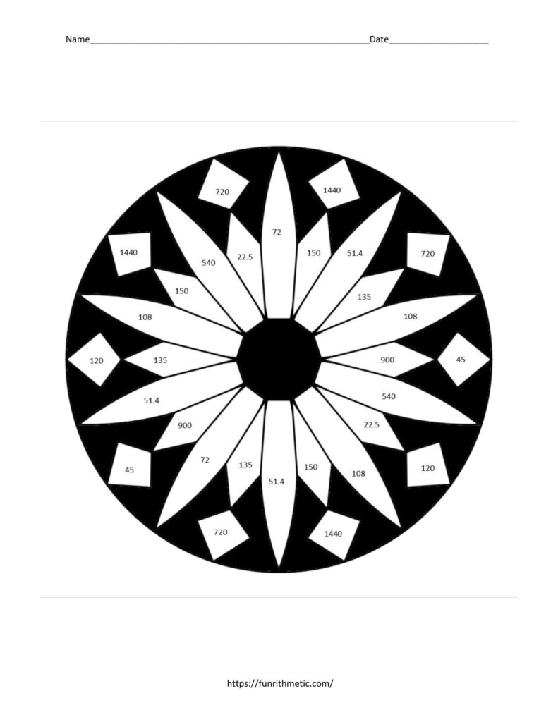 Angles of Polygons Color by Number | Funrithmetic