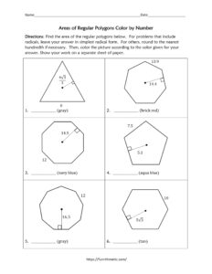 Areas of Regular Polygons Color by Number | Funrithmetic