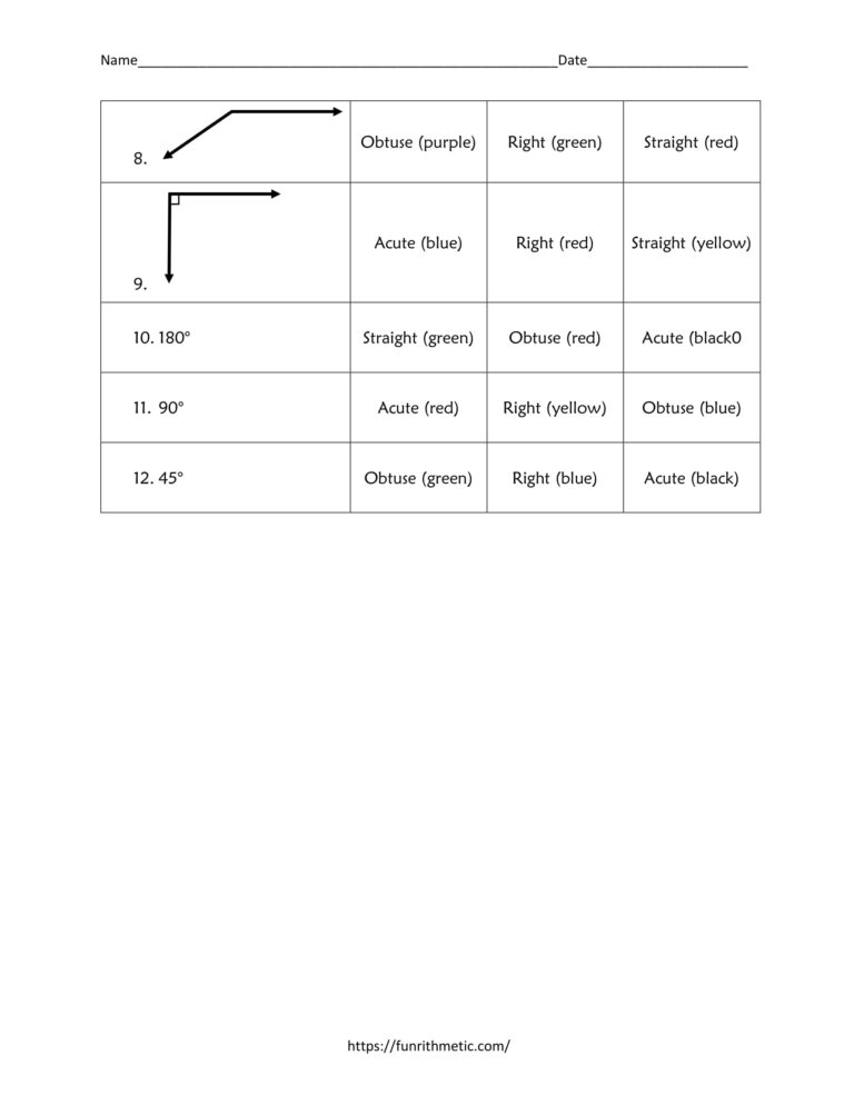 Classifying Angles Color by Number | Funrithmetic