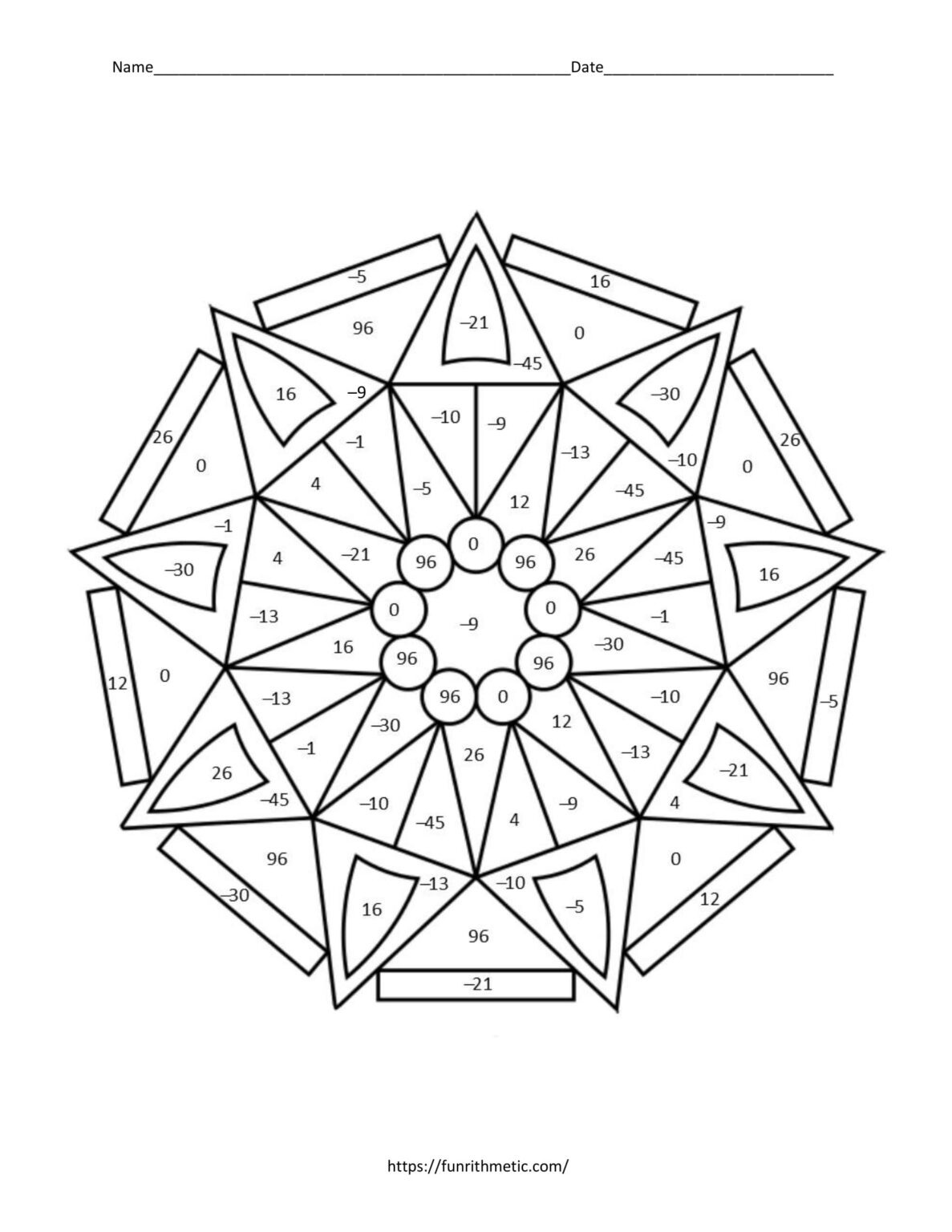 Combining Like Terms Color by Number | Funrithmetic