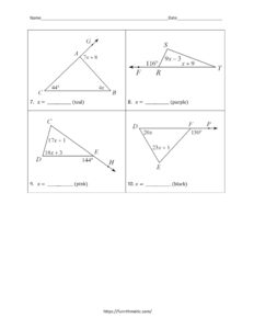 Exterior Angle Theorem worksheet | Funrithmetic