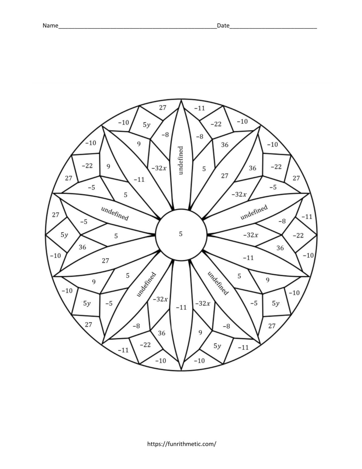 Algebra 2 Color by Number Bundle 1: 10 Essential Skills | Funrithmetic