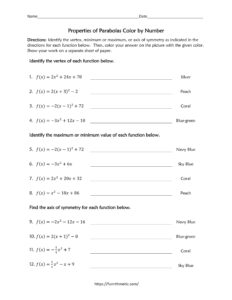 Algebra 2 Color by Number Bundle 1: 10 Essential Skills | Funrithmetic