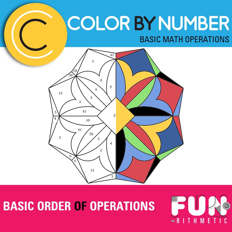 Basic Order Of Operations Color By Number Funrithmetic