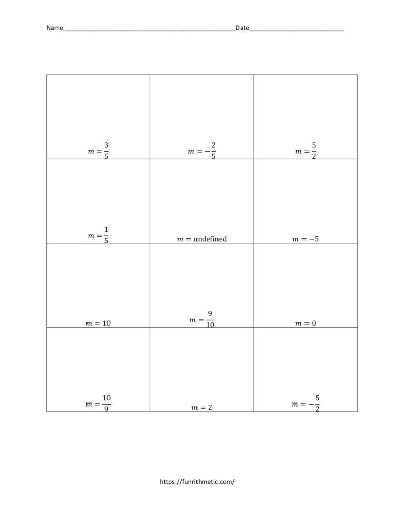 Finding Slope Using a Graph Create and Color | Funrithmetic