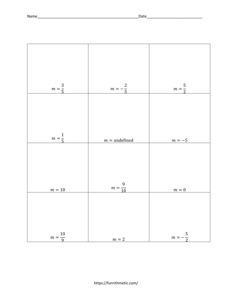 Finding Slope Using a Graph Create and Color | Funrithmetic