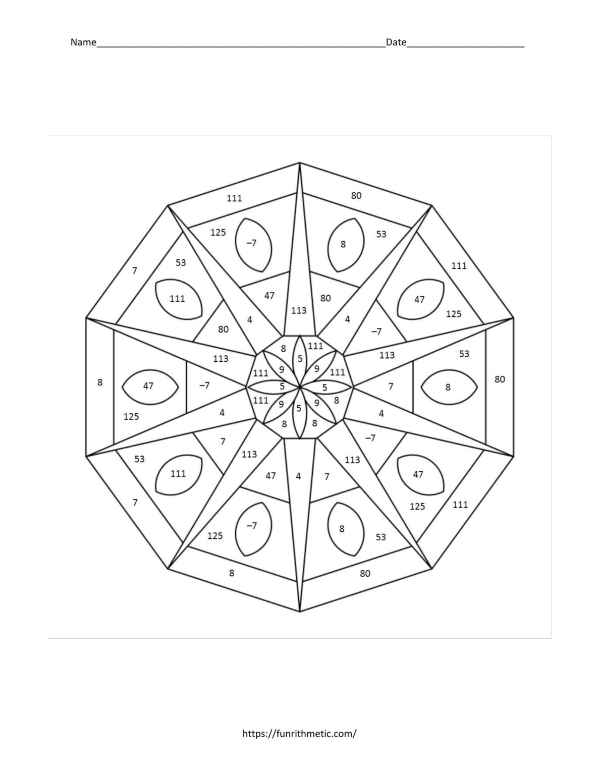 Parallel Lines and Transversals Color by Number | Funrithmetic
