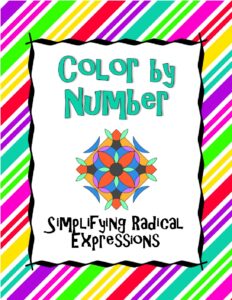 Simplifying Radical Expressions Color by Number | Funrithmetic