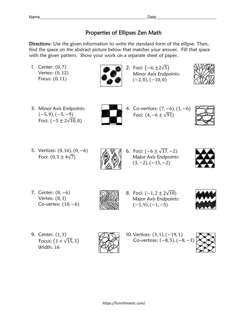 Properties of Ellipses Zen Math | Funrithmetic